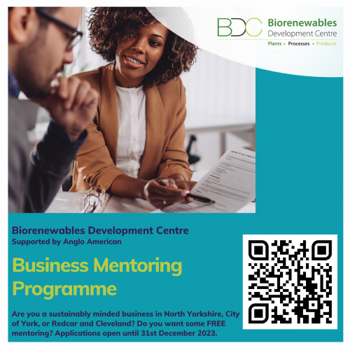 Biorenewables Development Centre - Business mentorship programme now open for applications